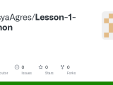 Github Olesyaagres Lesson 1 Python