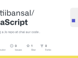 Github Jyotiibansal Javascript Creating A Js Repo At Chai Aur Code