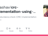 Github Avinashav Crc Implementation Using Cpp Cyclic Redundancy