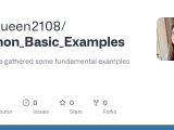 Github Icequeen2108 Python Basic Examples Here I Ve Gathered Some