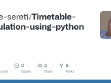 Github Code Sereti Timetable Simulation Using Python