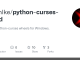 Github Cgohlke Python Curses Build Build Python Curses Wheels For
