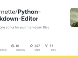 Github Ncornette Python Markdown Editor Standalone Editor For Your