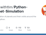 Github Techwithtim Python Planet Simulation A Simulation Of Planets