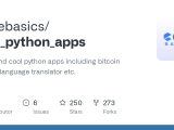 Github Codebasics Cool Python Apps Small And Cool Python Apps