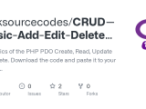 Github Geeksourcecodes Crud Basic Add Edit Delete Using Pdo Php