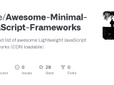 Github N Ce Awesome Minimal Javascript Frameworks A Curated List Of