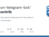 Github Python Telegram Bot Ptbcontrib Community Based Extensions For