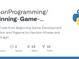 Github Pythonprogramming Beginning Game Development With Python And