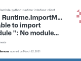 Runtime Importmoduleerror Unable To Import Module No Module Named