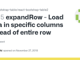 Expandrow Load Data In Specific Columns Instead Of Entire Row Issue