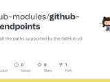 Github Github Modules Github Api Endpoints A List Of All The Paths