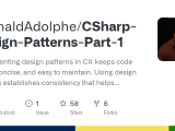 Github Reynaldadolphe Csharp Design Patterns Part 1 Implementing