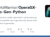 Github Quartzwarrior Operagx Nitro Gen Python A Nitro Promo Codes