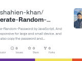 Github Md Shahien Khan Generate Random Password Using Javascript