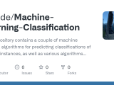 Github Cdeide Machine Learning Classification This Repository