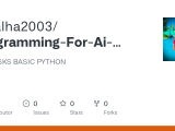 Github Imtalha2003 Programming For Ai Lab Tasks Lab Tasks Basic Python