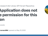 Application Does Not Have Permission For This Action Issue 3