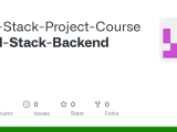 Github Full Stack Project Course Full Stack Backend