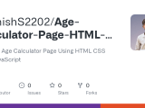 Github Sathishs2202 Age Calculator Page Using Html Css And Javascript