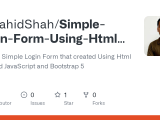 Github Mdjahidshah Simple Login Form Using Html Css And Javascript