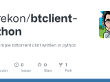 Github Borekon Btclient Python A Very Simple Bittorrent Clint