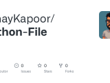 Github Tanaykapoor Python File
