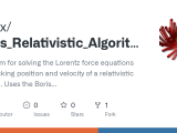 Github Fyzzx Boris Relativistic Algorithm Algorithm For Solving The