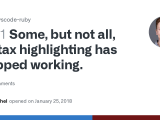 Some But Not All Syntax Highlighting Has Stopped Working Issue