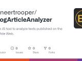Github Engineertrooper Jsblogarticleanalyzer A Simple Js Tool To
