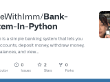 Bank System In Python Main Py At Main Codewithimm Bank System In