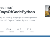 Github Lnabesima 100daysofcodepython Repository For Storing The