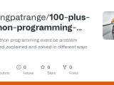 Github Sarangpatrange 100 Plus Python Programming Exercises Extended