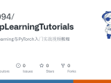 Github Lty1994 Deeplearningtutorials Deep Learning与pytorch入门实战视频教程