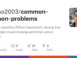 Github Sevbo2003 Common Python Problems Ushubu Repository Python