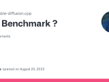 Benchmark Issue 15 Leejet Stable Diffusion Cpp Github