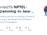 Github Omunite215 Nptel Programming In Java Ultimate Guide I Am