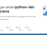 Github Pragya Sirse Python Lab Programs There Are Some Easy Python