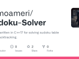Github Alimoameri Sudoku Solver A Class Written In C 17 For Solving