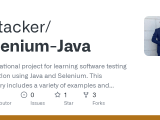 Github Arttacker Selenium Java A Foundational Project For Learning