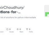 Github Tawkirchoudhury Solutions For Intermediate Python Projects