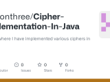 Github Crayonthree Cipher Implementation In Java A Repo Where I Have