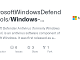 Github Microsoftwindowsdefendertools Windows Defender Tools