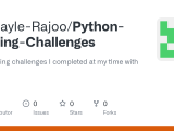 Github Mekayle Rajoo Python Coding Challenges The Coding Challenges