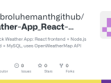 Github Chebroluhemanthgithub Weather App React Node Js Mysql Full