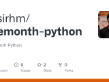 Github Nasirhm Onemonth Python One Month Python