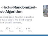 Github Sam Hicks Randomized Select Algorithm The Randomized Select