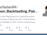 Github Parasyadav94 Python Backtesting Pair Trading Strategy Applied