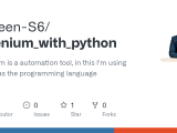 Github Naveen S6 Selenium With Python Selenium Is A Automation Tool
