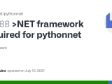 Net Framework Required For Pythonnet Issue 1488 Pythonnet